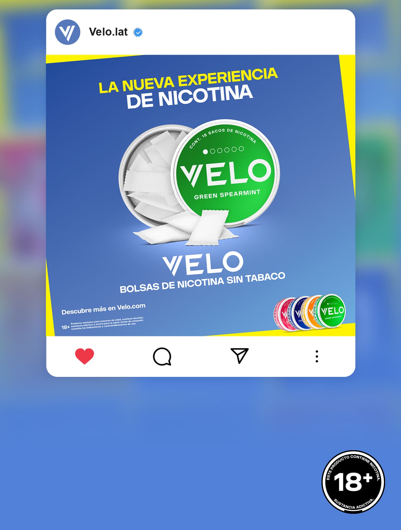 Bolsas de Nicotina VELO Colombia