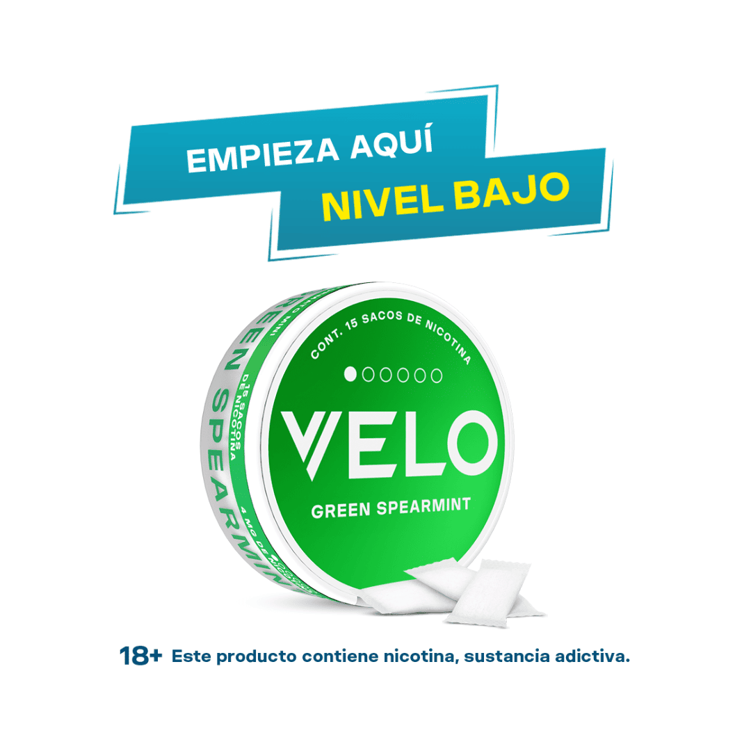 VELO Green Spearmint: Menta Verde y Mentol 4mg Nicotina